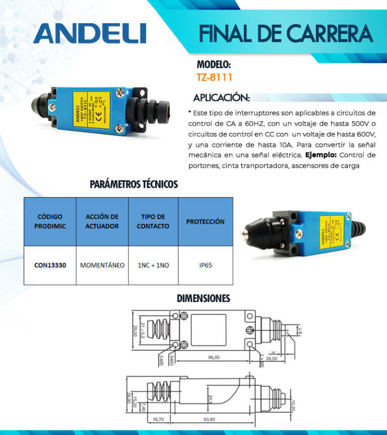 Limit Switch - Andeli Venezuela